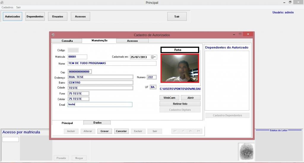 Controle De Acesso Biometrico Com Fontes Em Delphi - Tem de Tudo Programas