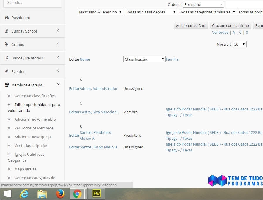 Script Administração Igrejas Em Php Mysql Código Completo