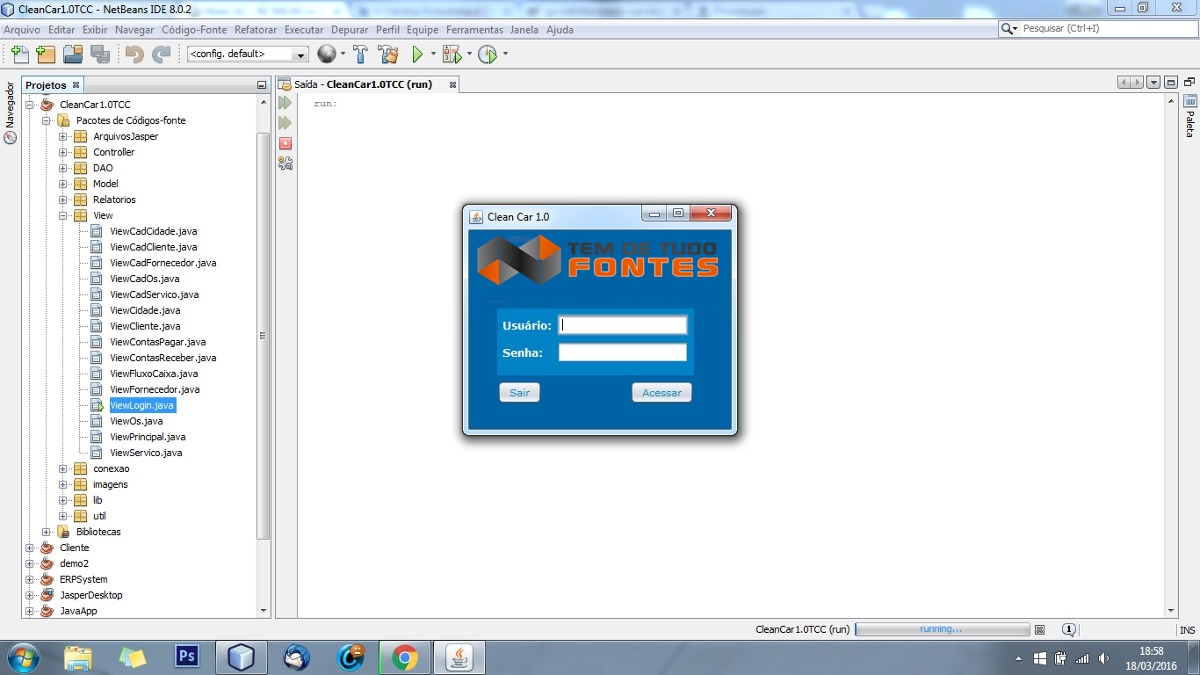 Codigo Fonte em Java do sistema para Lava Rapido, Lava Jato