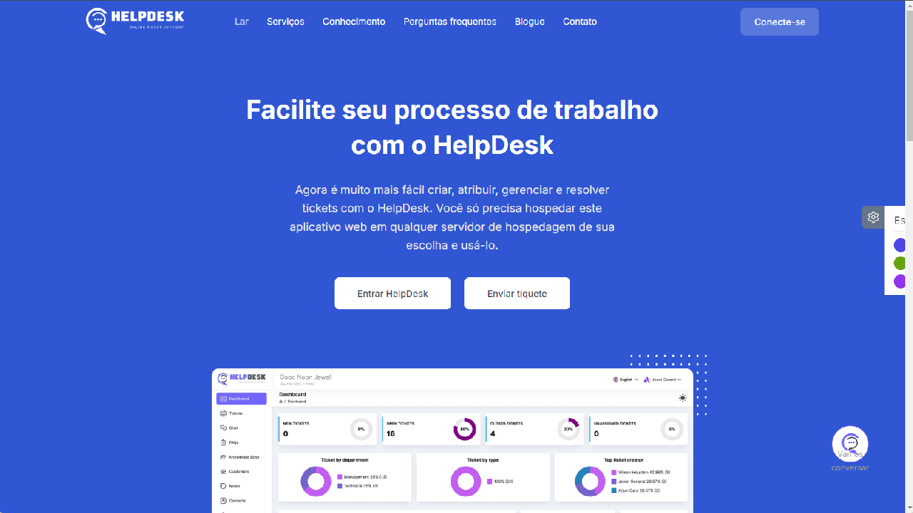 HelpDesk – Sistema em PHP Suporte Online e Gestão de Tickets
