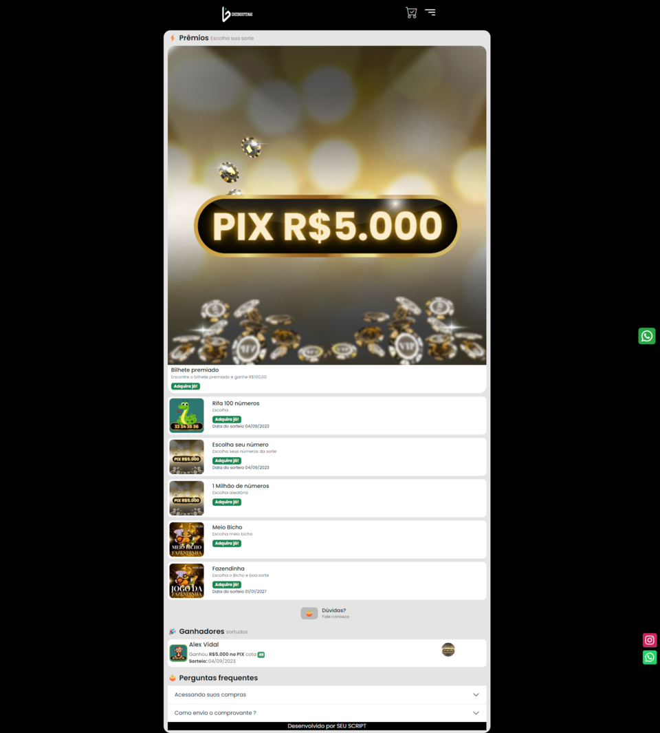 Script de Rifas com baixa automática website completo para sorteios