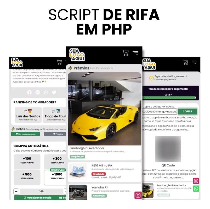 Script de Rifas com baixa automática website completo para sorteios