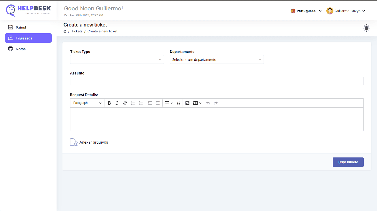 HelpDesk – Sistema em PHP Suporte Online e Gestão de Tickets